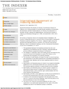 International Agreement of Indexing Societies